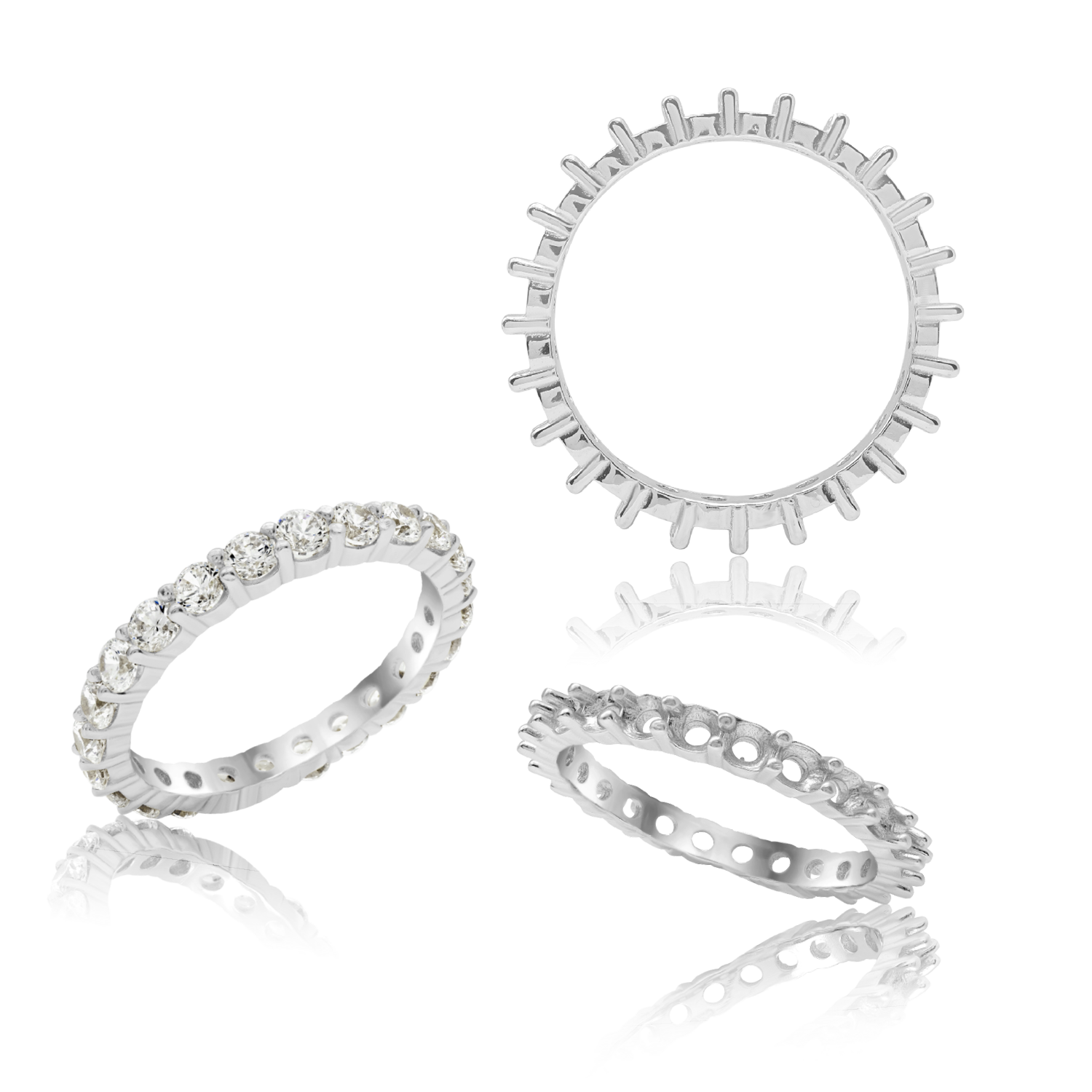 Wholesale Round 4 Prong Share Base Style All Around Eternity Band (2 ...